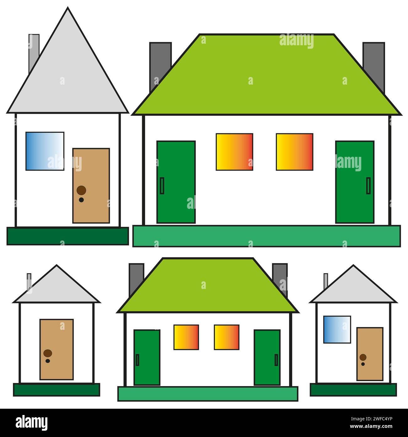 Modern flat icon with house. Cartoon style. Concept art. Vector illustration. stock image. EPS ...
