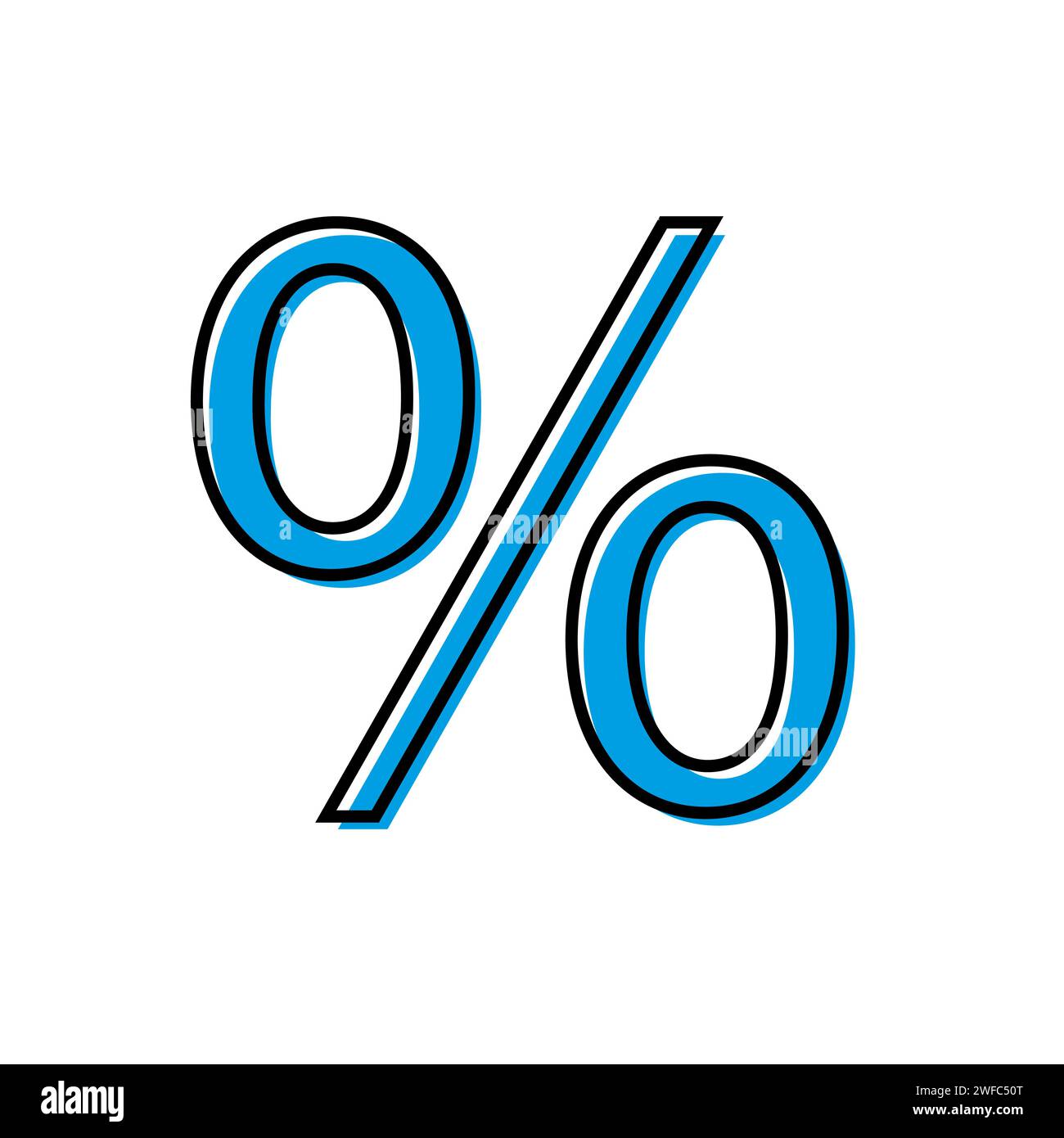 Blue percent symbol. Financial background. Math element. Sketch modern ...