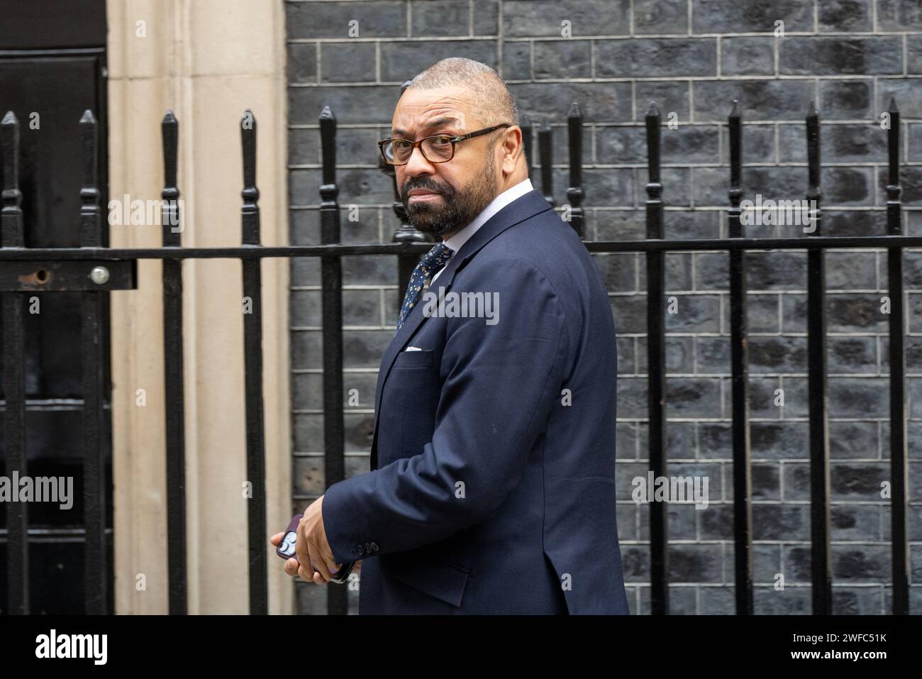 London, UK. 30th Jan, 2024. James Cleverly, Home Secretary, at a ...