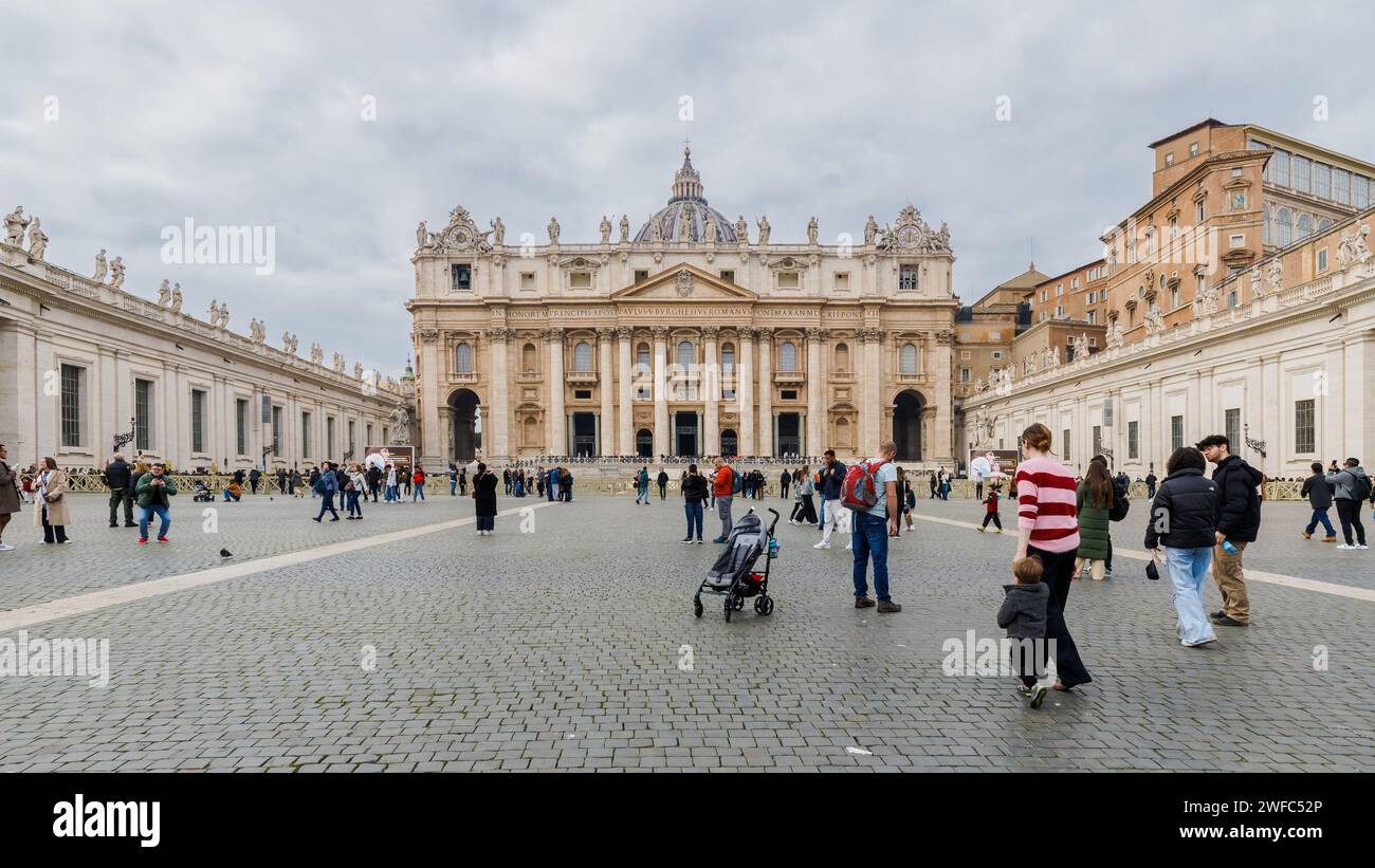 Vatican City, Vatican - December 29, 2023: View of St. Peter's Basilica ...