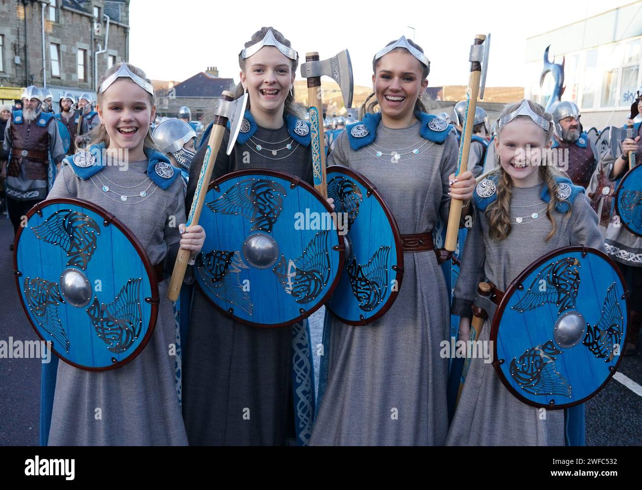 Jarl Squad member Jen Moar(second left) the daughter of Guizer Jarl ...