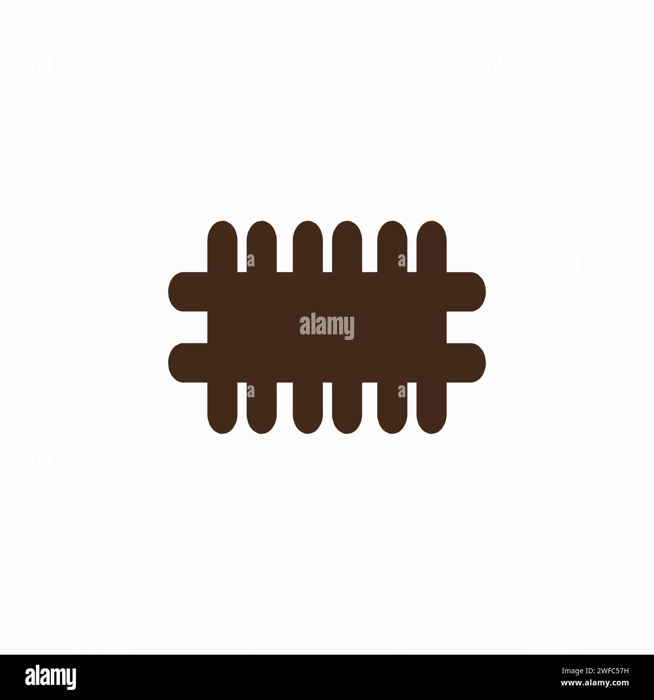 Art fence icon. Brown color. Home defense background. Creative design ...