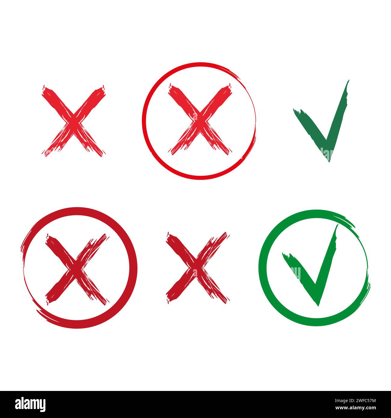 Cross ticks. icon with green cross ticks. Vector illustration. Stock ...