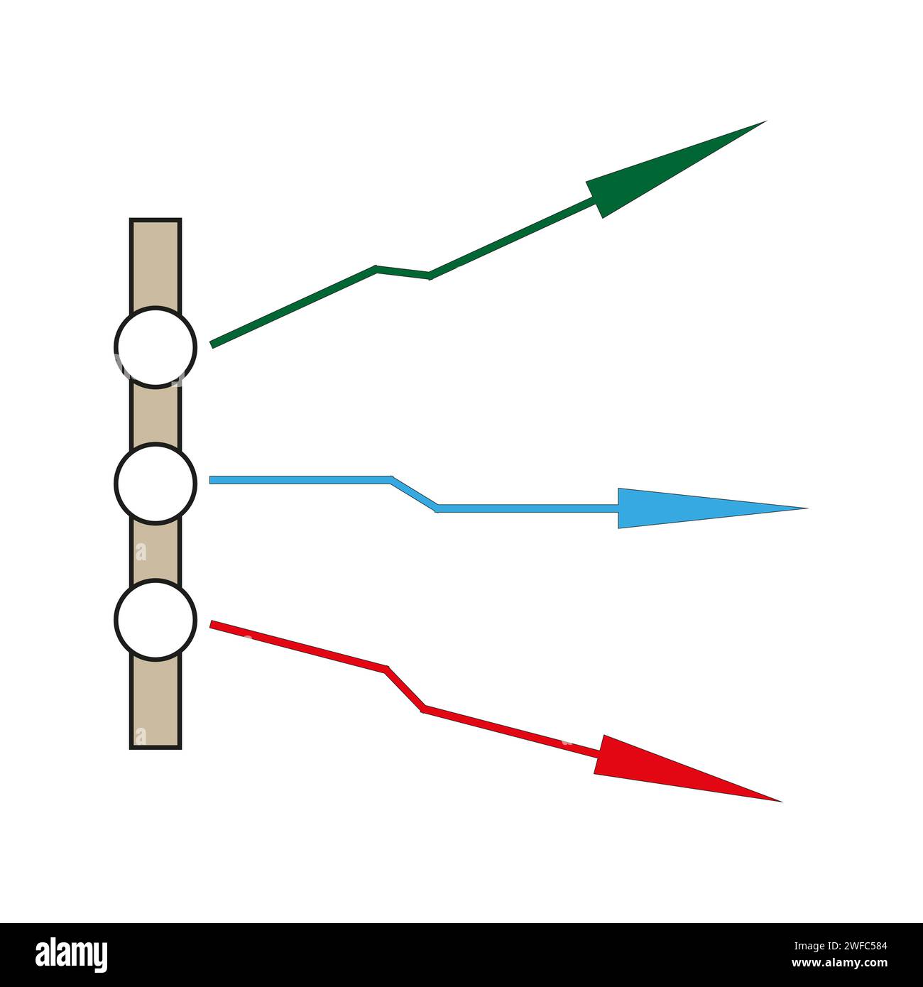 Three arrows side in flat style. Vector illustration. stock image. EPS ...