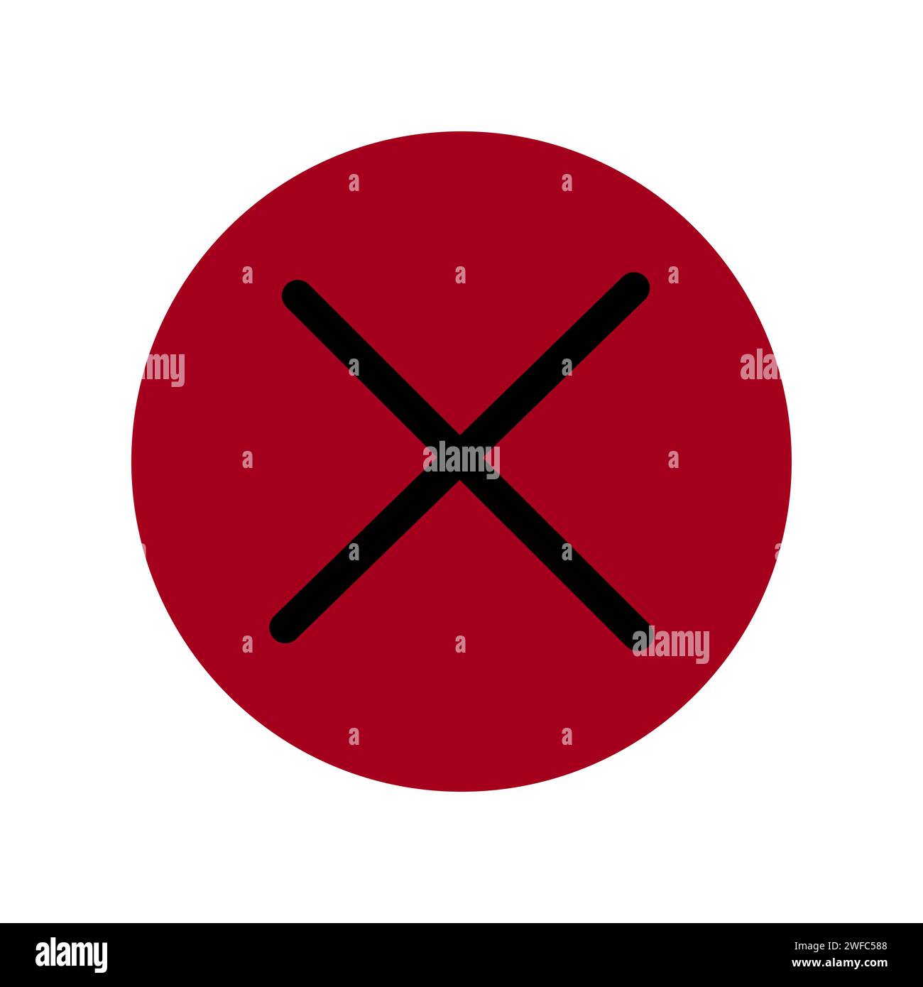 Black cross icon. Thin mark element. App design. Dark red circle ...