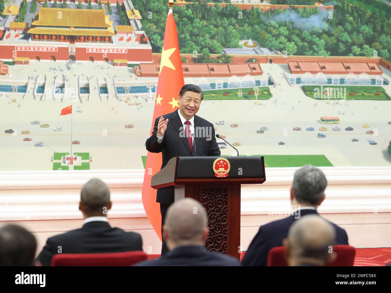 Beijing, China. 30th Jan, 2024. Chinese President Xi Jinping delivers a ...