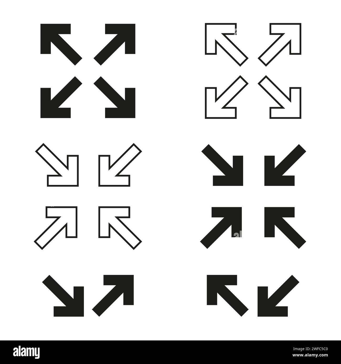 Arrows squares for mobile app design. Computer interface. Vector ...
