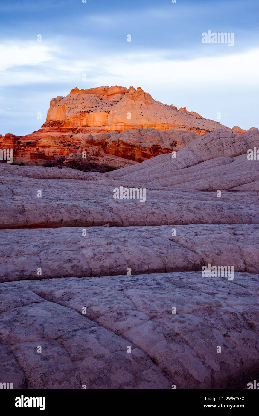 First light on the sandstone monolith in the White Pocket Recreation ...