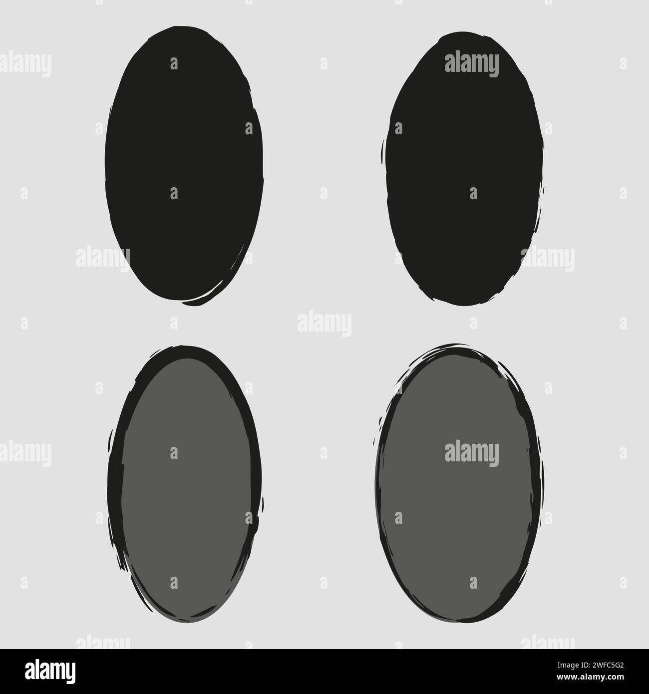 Grunge vertical oval icon. Black and gray elements. Lilac background ...