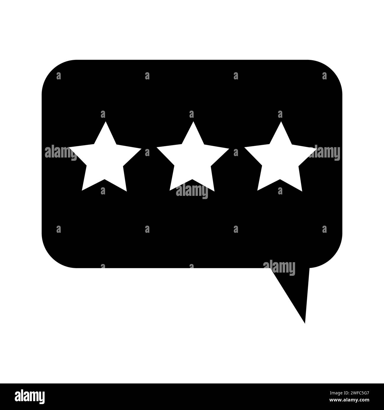 Chat box icon with stars. Rating background. Assessment concept ...