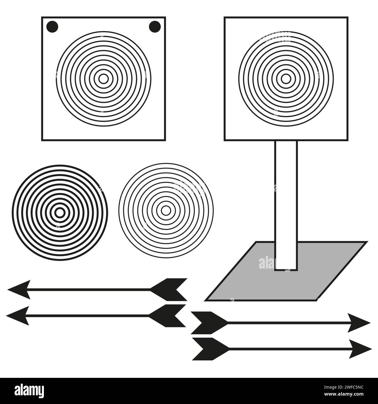 Targets and arrows. Accuracy winner. Vector illustration. stock image ...