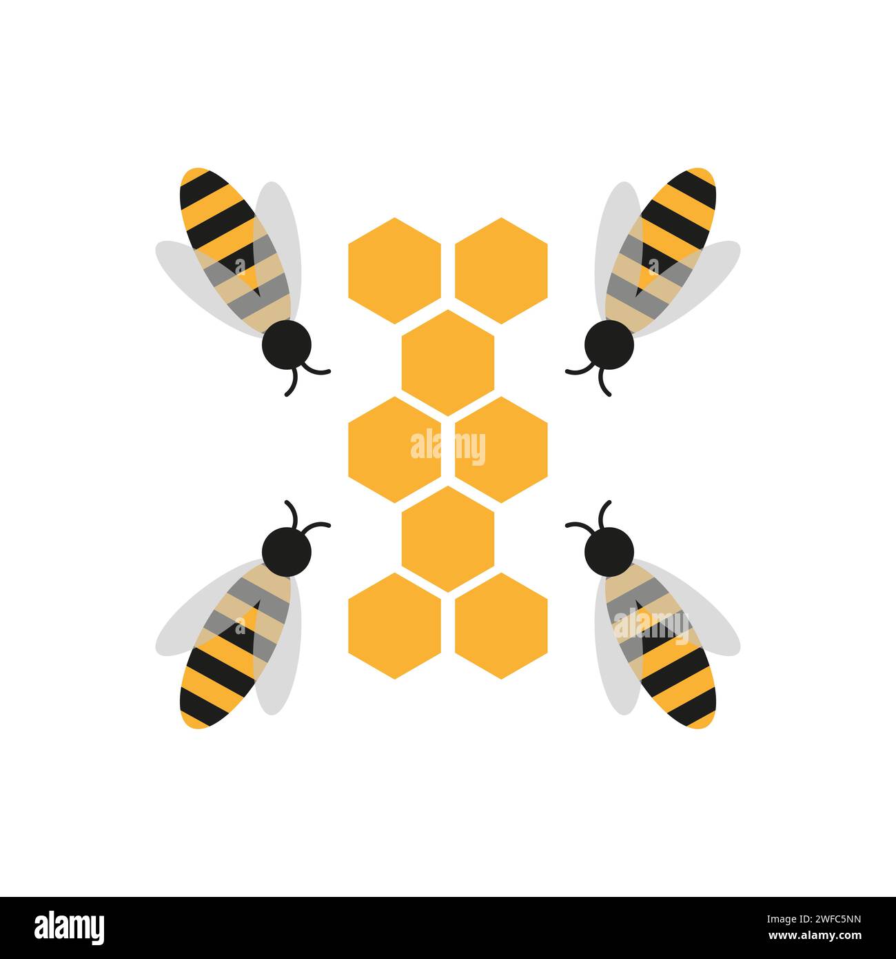 honeycomb bees. Simple design. Vector illustration. EPS 10 Stock Vector ...