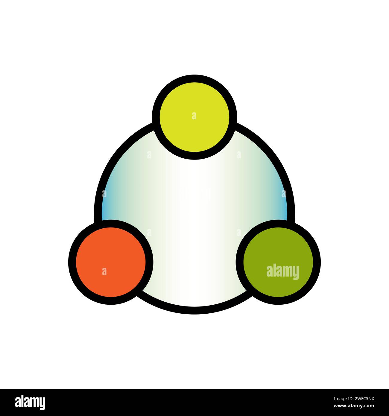 Connected circles team. Teamwork business success. Social media logo ...