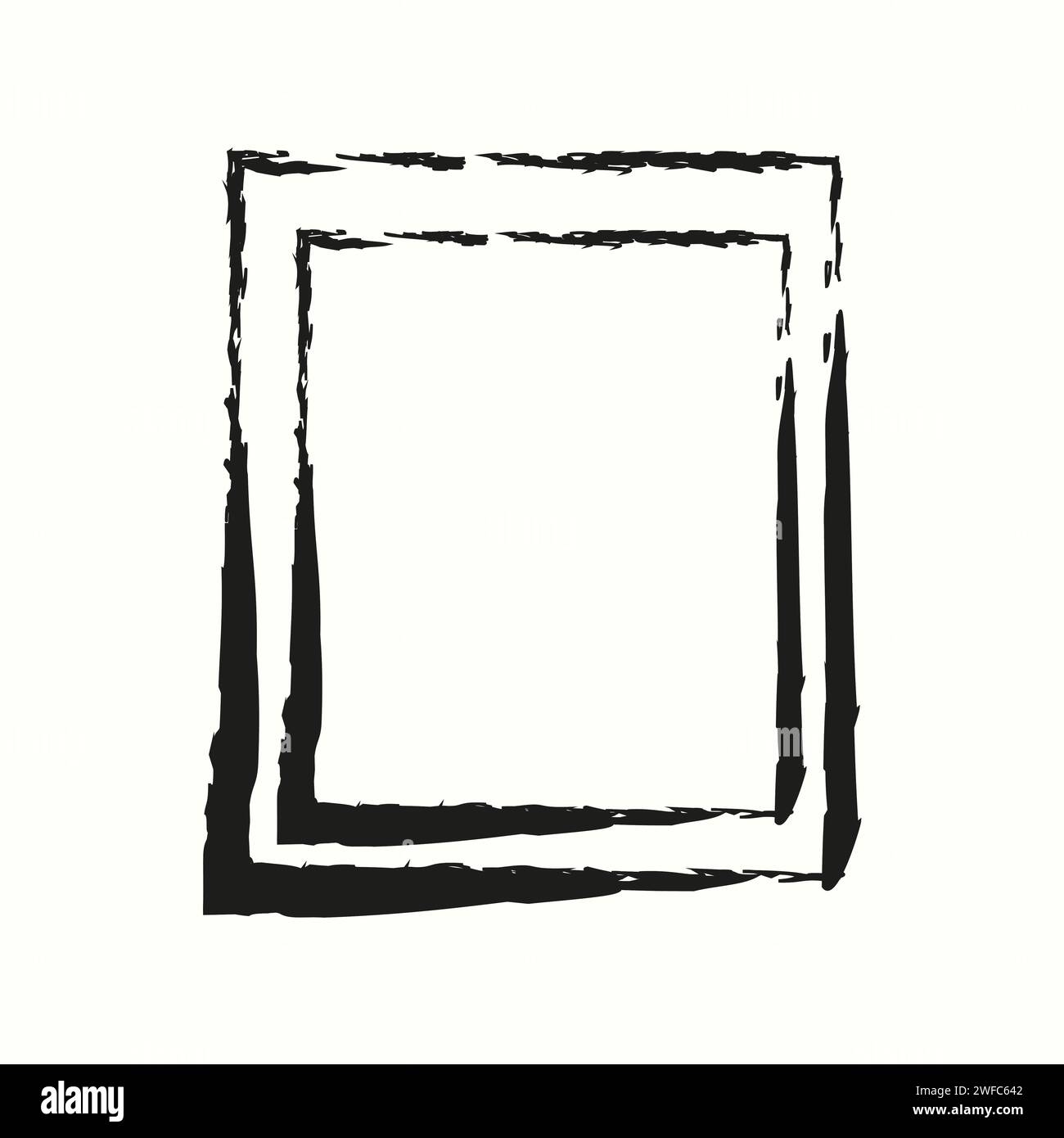 Doodle photo frame icon. Modern freehand drawing art. Interior design concept. Vector ...