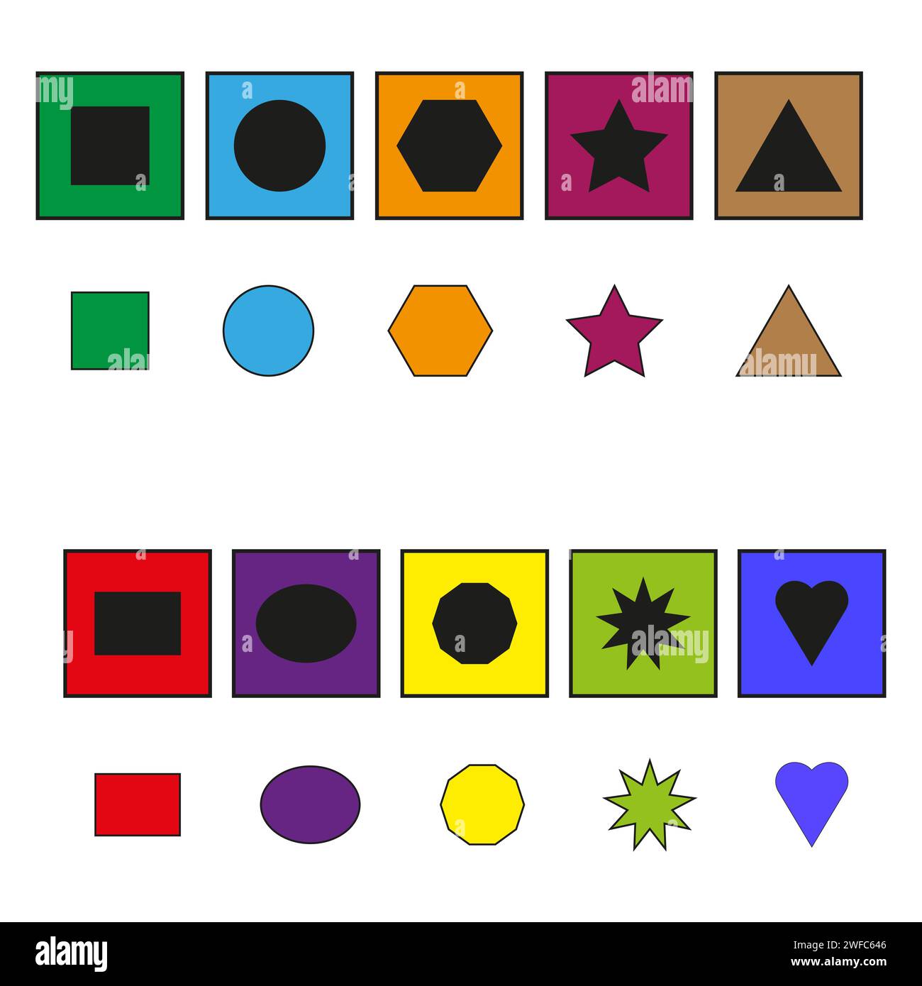 colorful different flat figures. Vector illustration. stock image. EPS ...