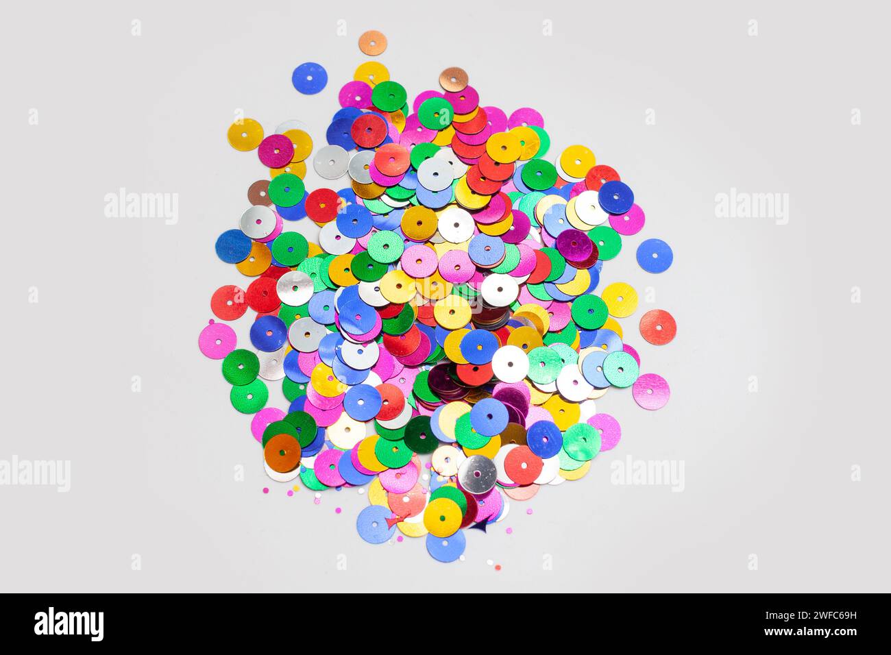 round confetti isolated on white surface Stock Photo - Alamy