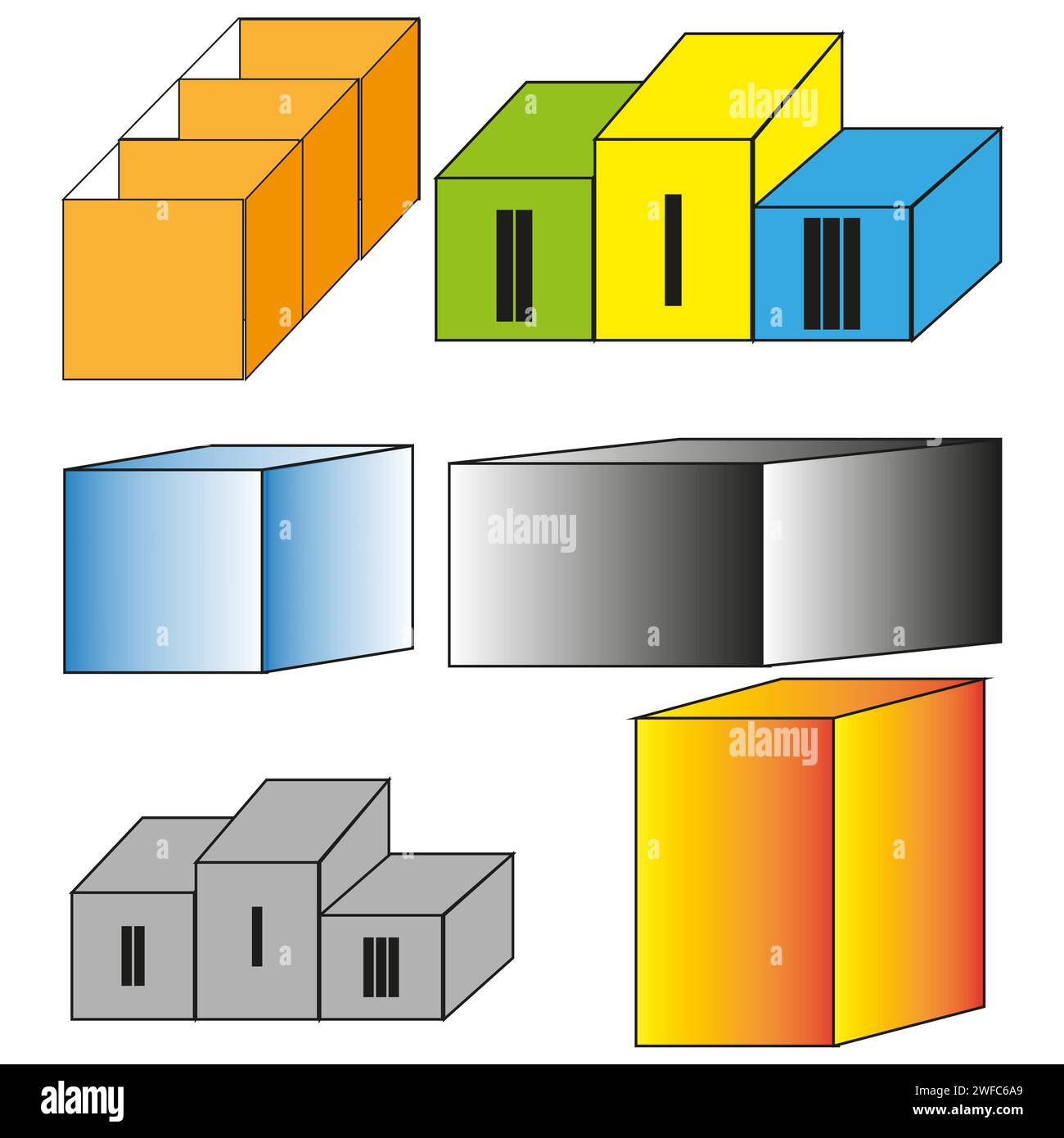 3d different podium pedestals. Stage showcase. geometric platform ...