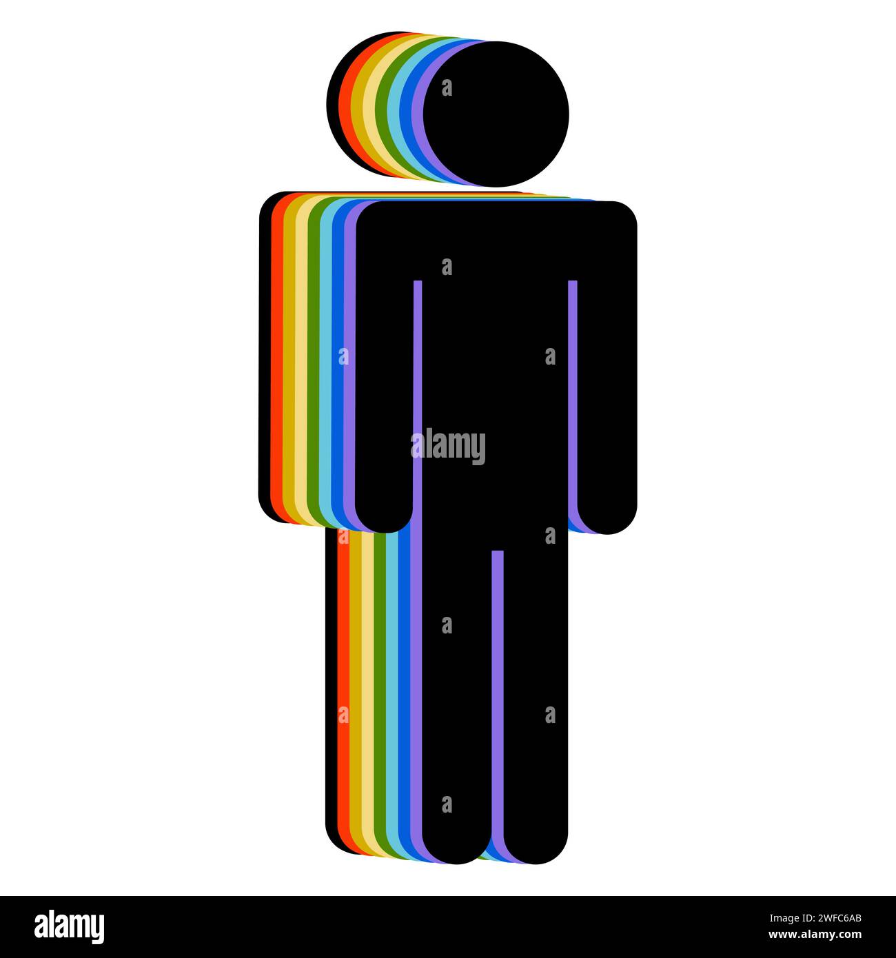 Creative man icon. Colored shadows. Freehand design. Flat sign ...