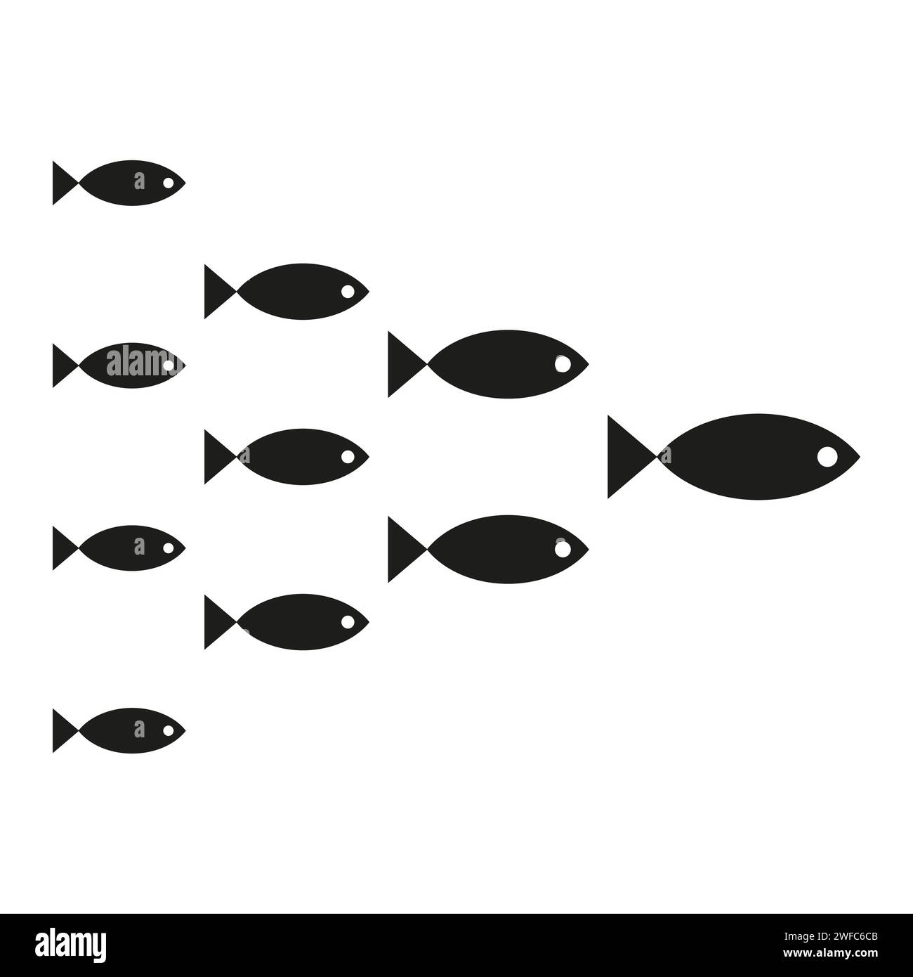 school of fish icon. Team concept. Vector illustration. stock image ...