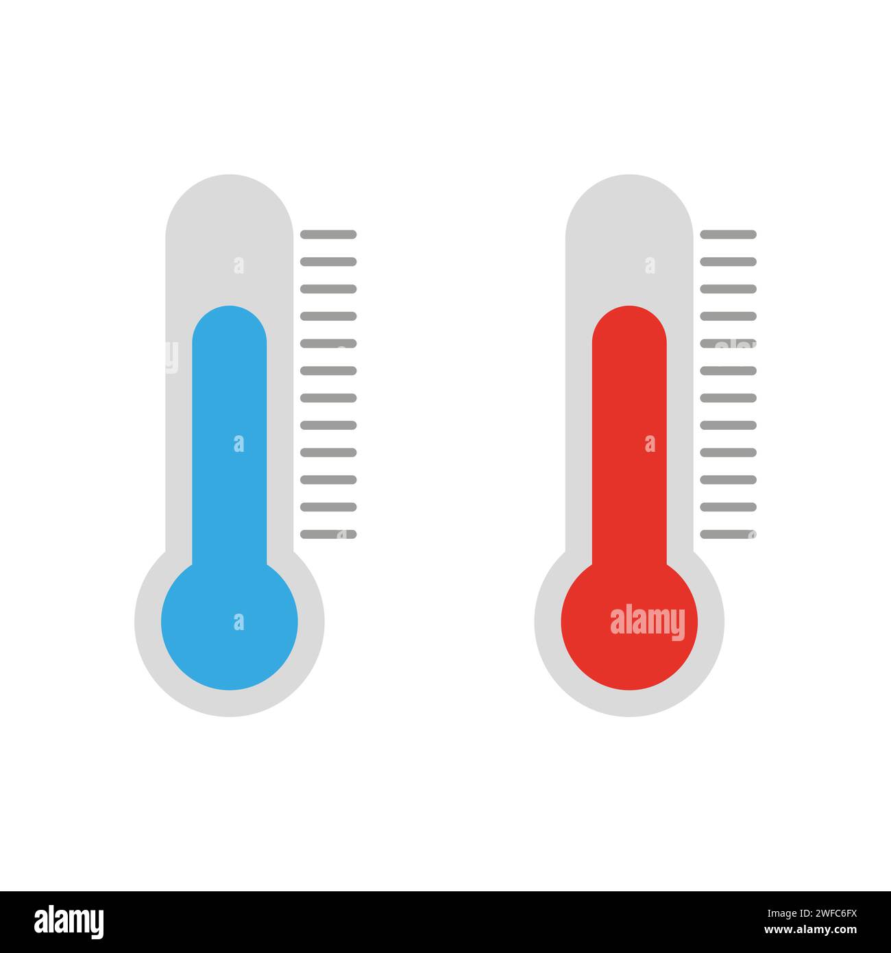 Cartoon thermometers in hand drawn style. Vector illustration. EPS 10 ...