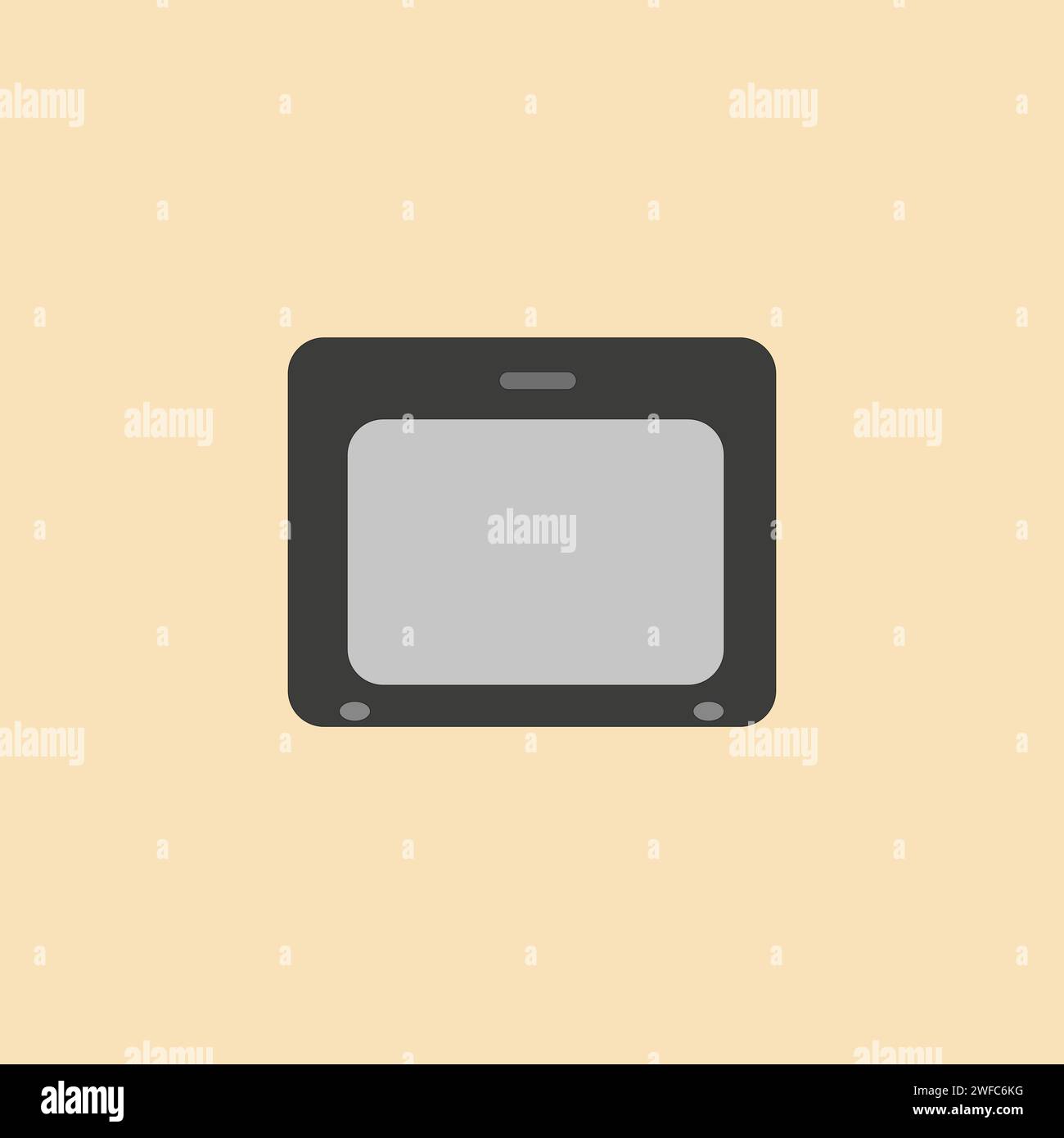Simple oven door icon. Isolated art design. Cooking food. Line stroke. Home background. Vector ...