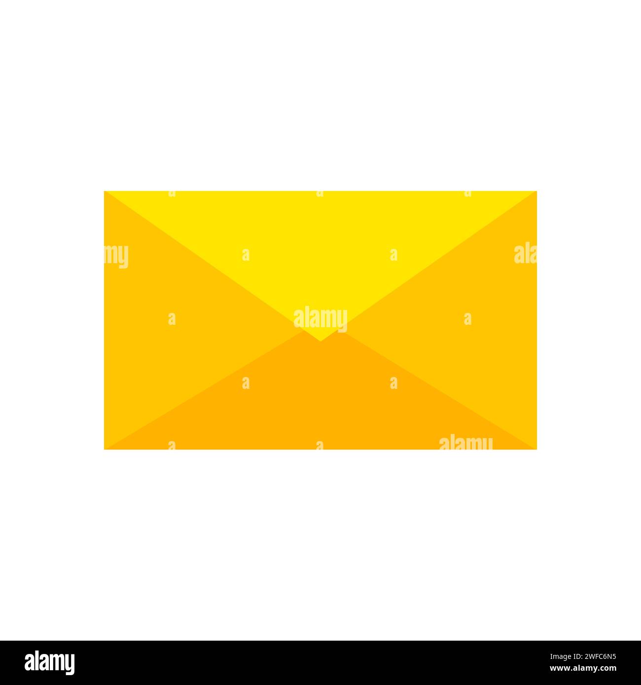 Yellow envelope icon. Correspondence mail. Postage sign. Communication ...