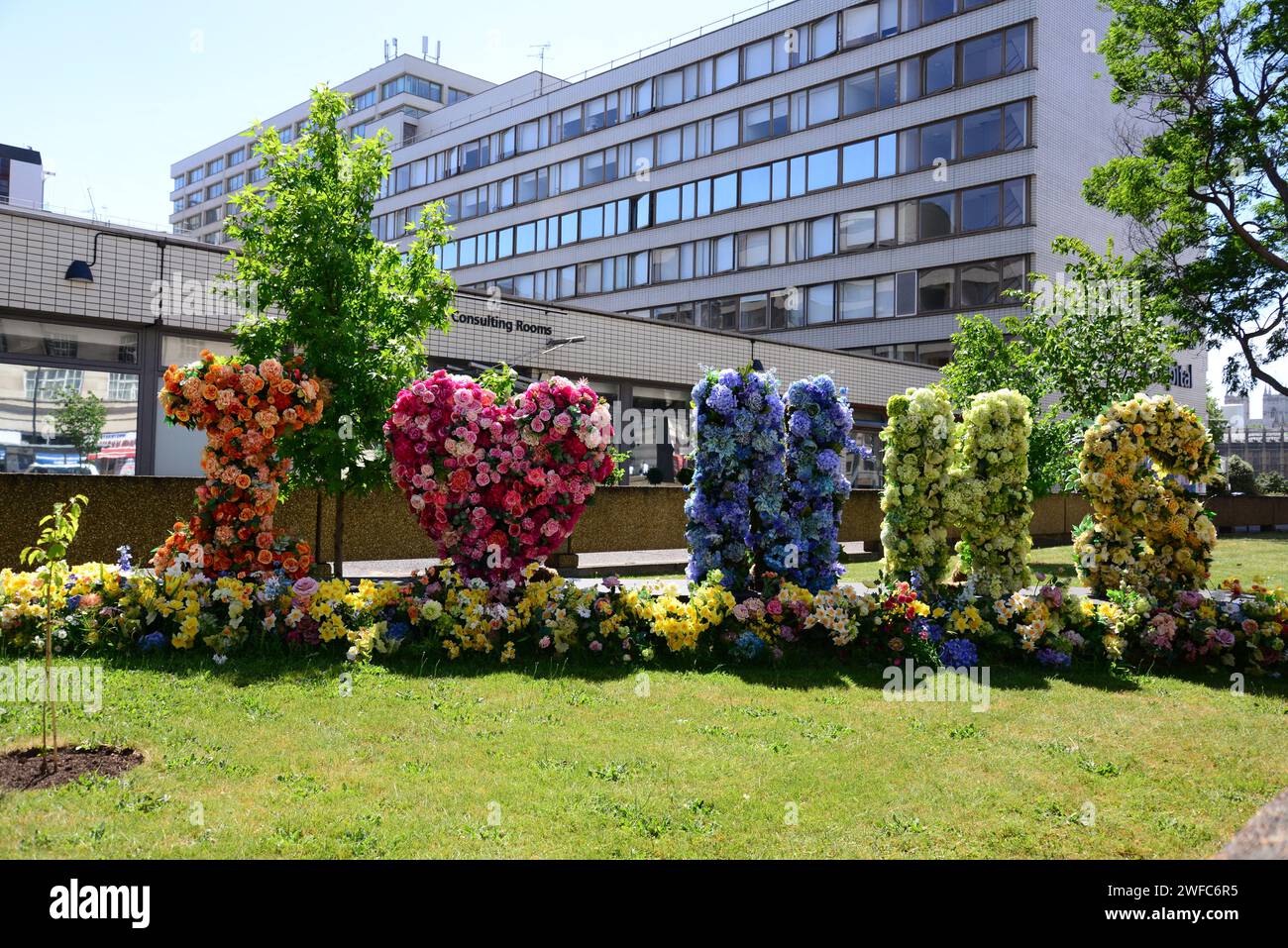 I love NHS sign outside St Thomas's Hospital, London during the 2020 ...