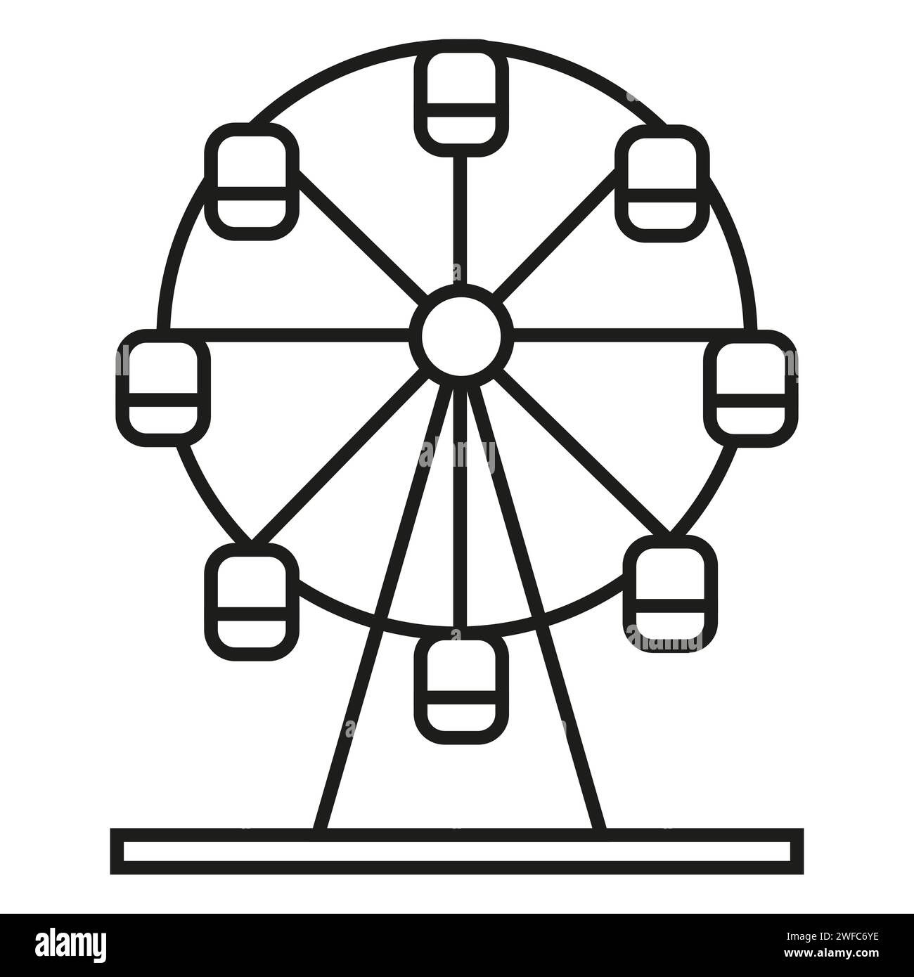 black ferris wheel icon. Construction line logo. Vector illustration. Stock image. EPS 10 Stock ...
