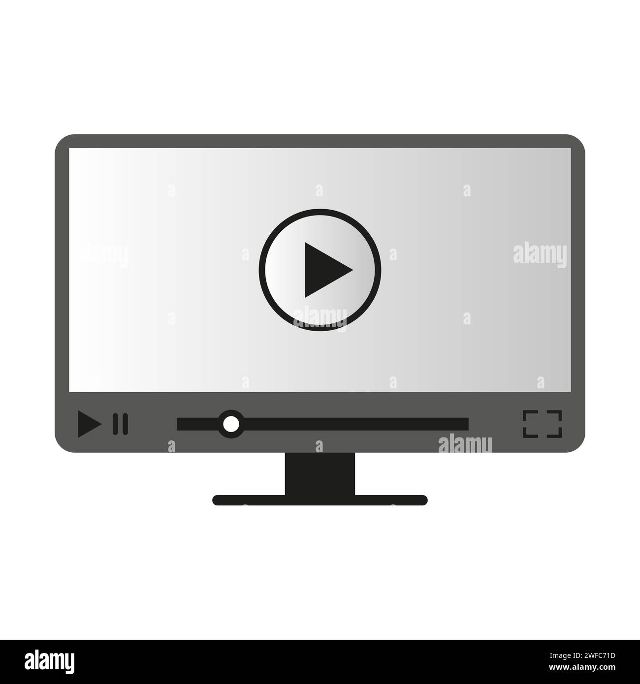 icon monitor play button. Digital technology. Vector illustration. EPS ...