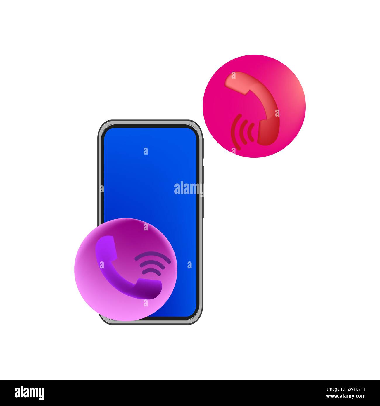 Smartphone handset. Mobile phone mockup. Smartphone mockup white screen ...