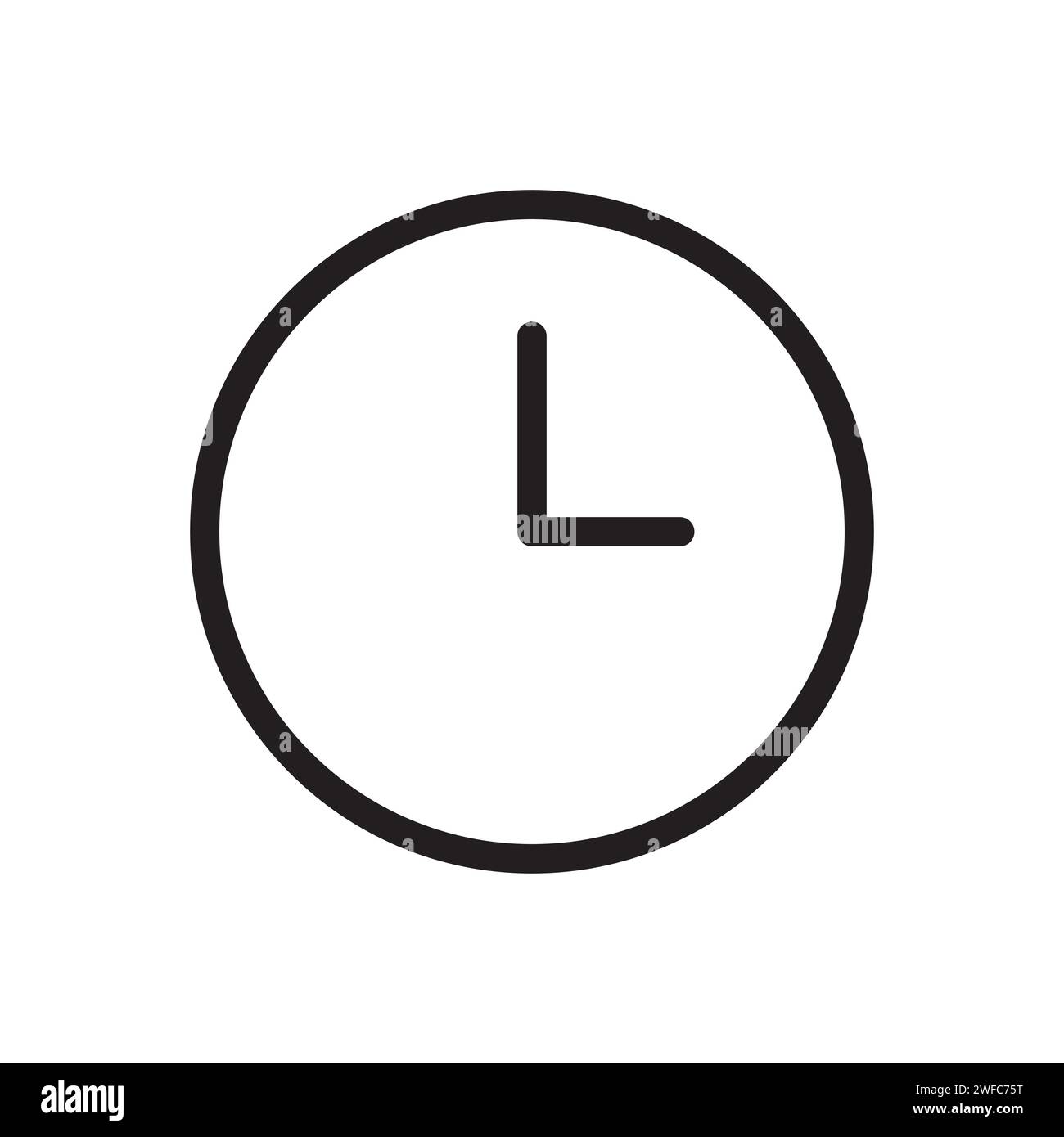 Clock icon. Watch symbol. Flat design. Freehand art. Modern simple sign ...