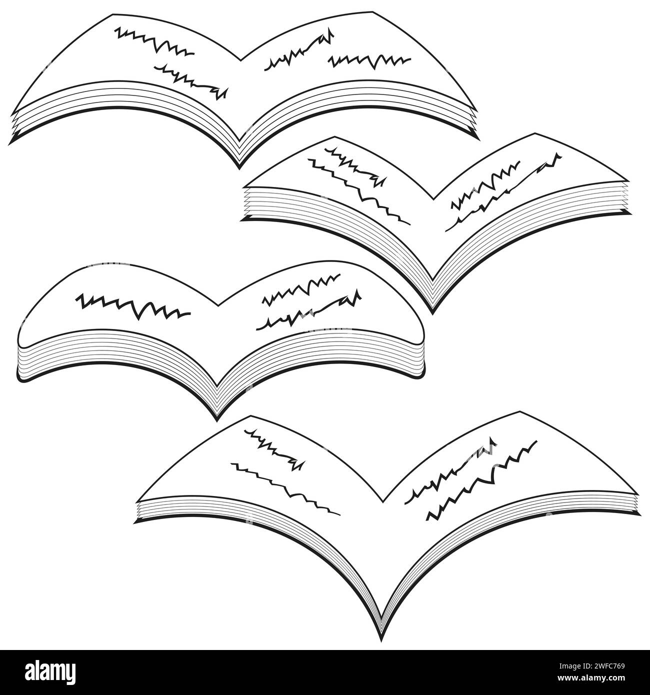 Books paper icons. Set for paper design. Vector illustration. Stock ...