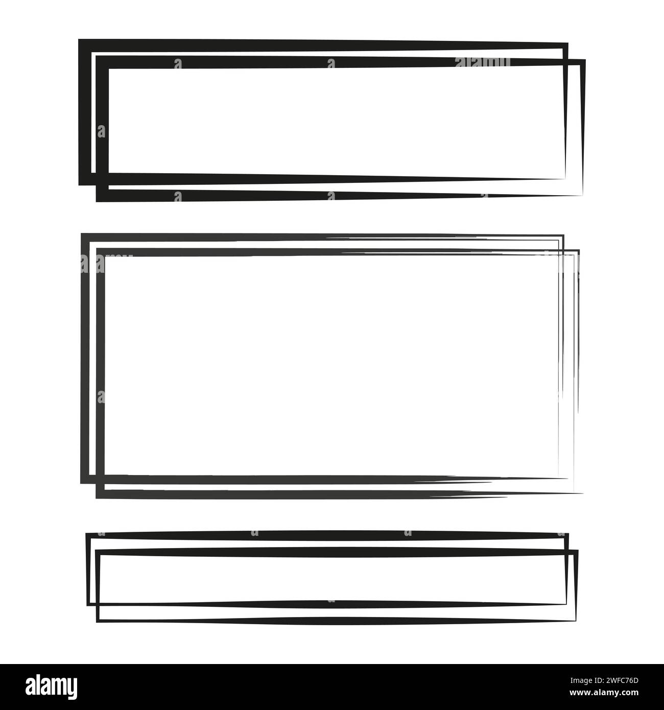 Vintage rectangular frames. Line art template. Vector illustration. EPS ...
