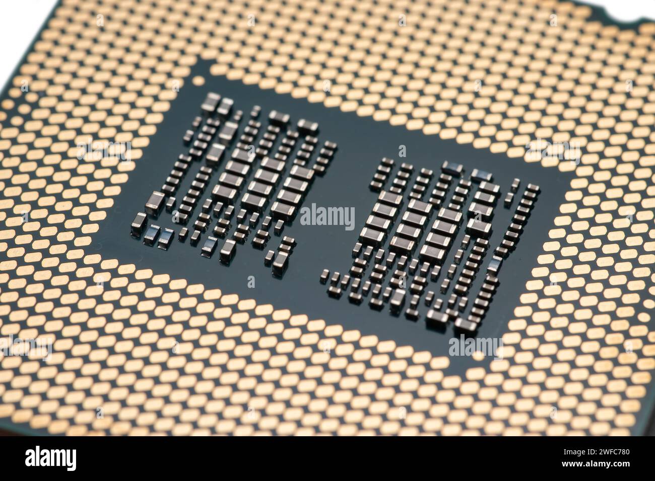 Closeup CPU or Central Processing Unit from motherboard, macro shot ...