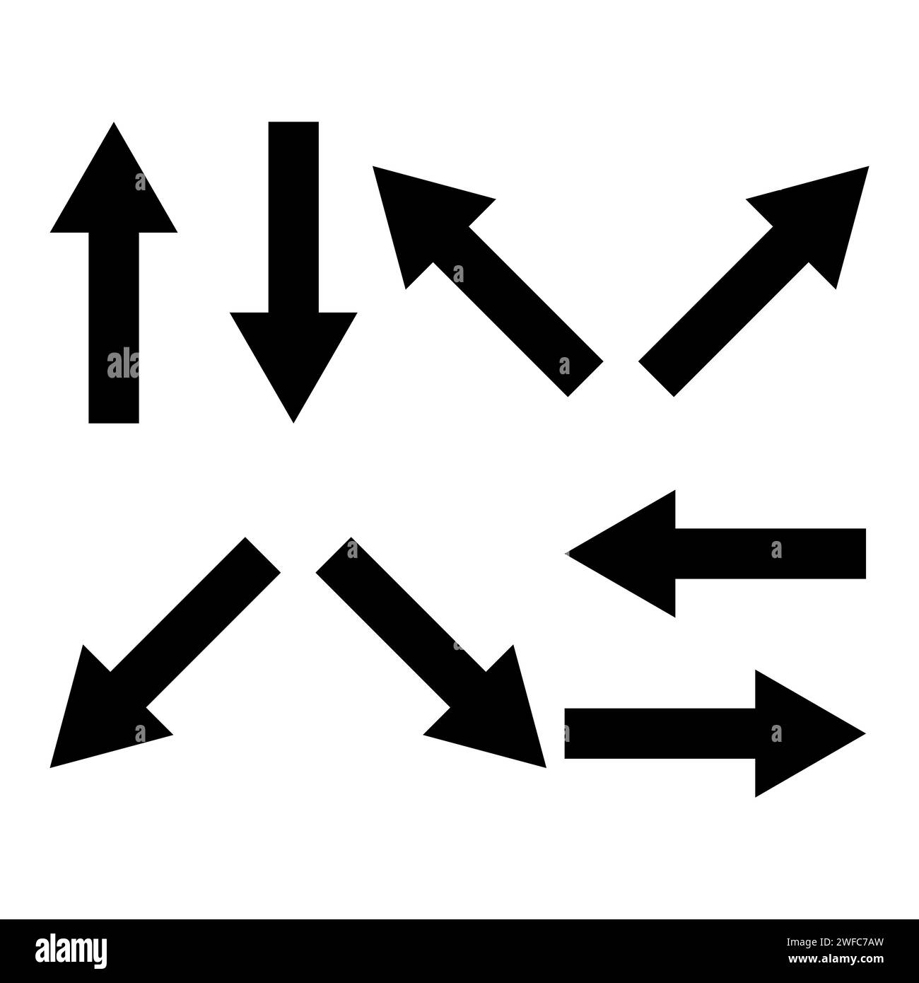 Arrows in different directions. Arrow icon. Ui symbol. Hand up. Vector ...