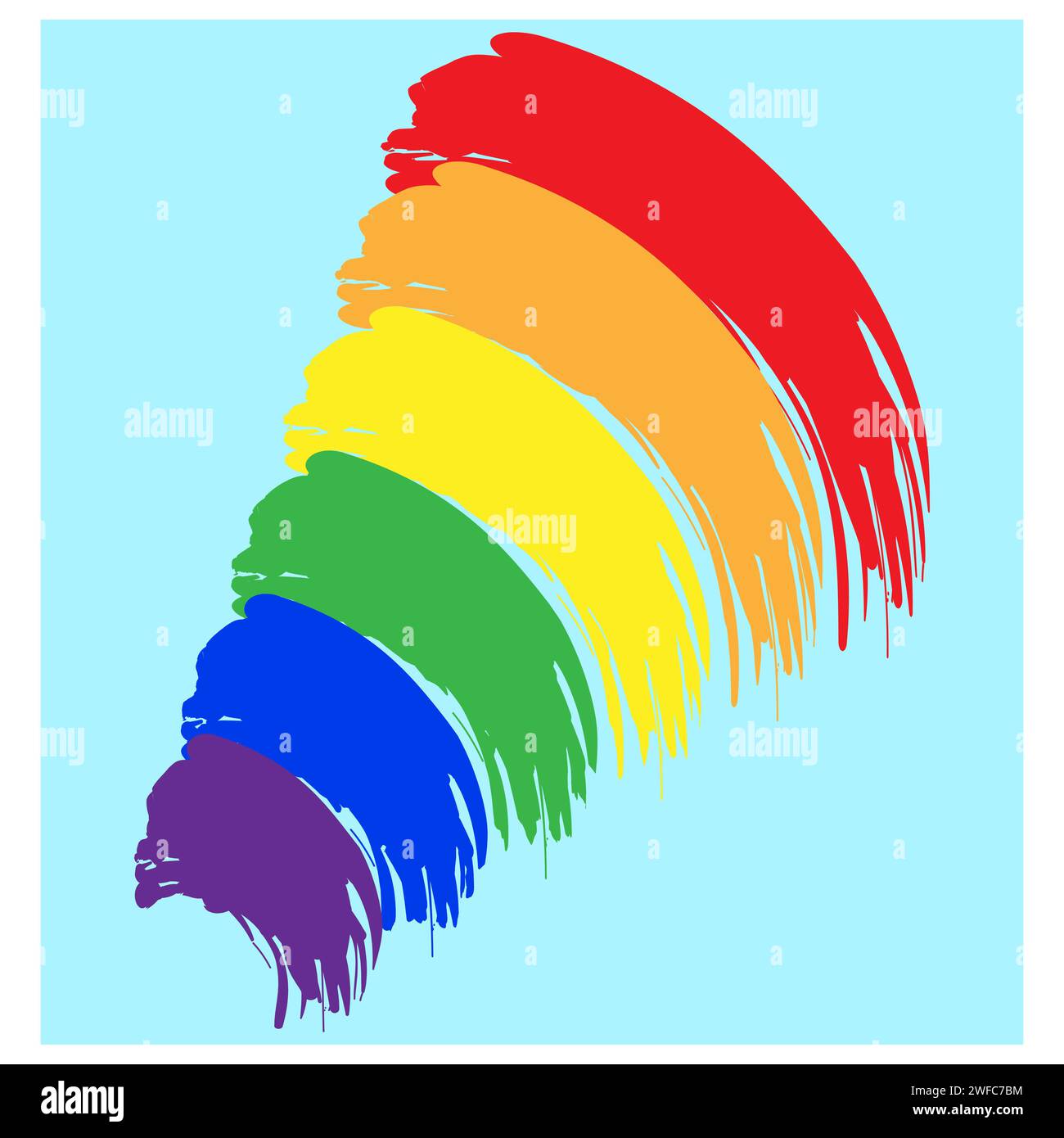 Colored paint strokes. Ink paint brush stain. Watercolor brush texture ...