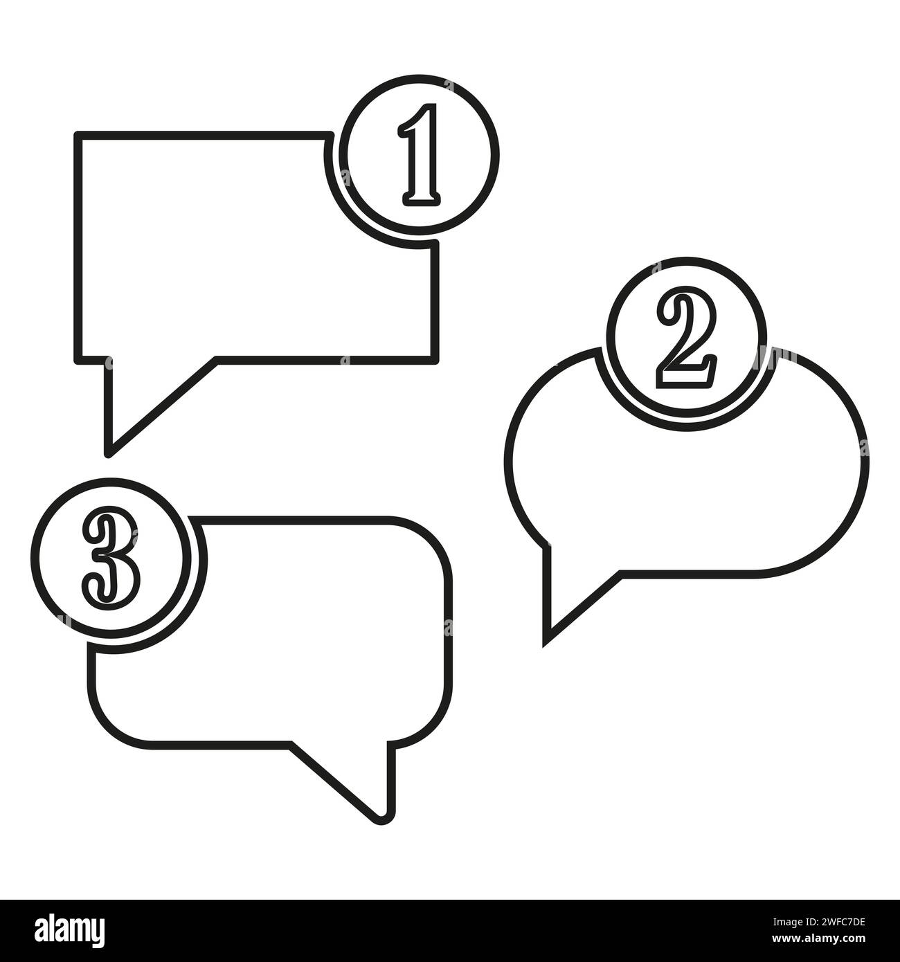 Cartoon button with messages icons. Text message. Vector illustration ...