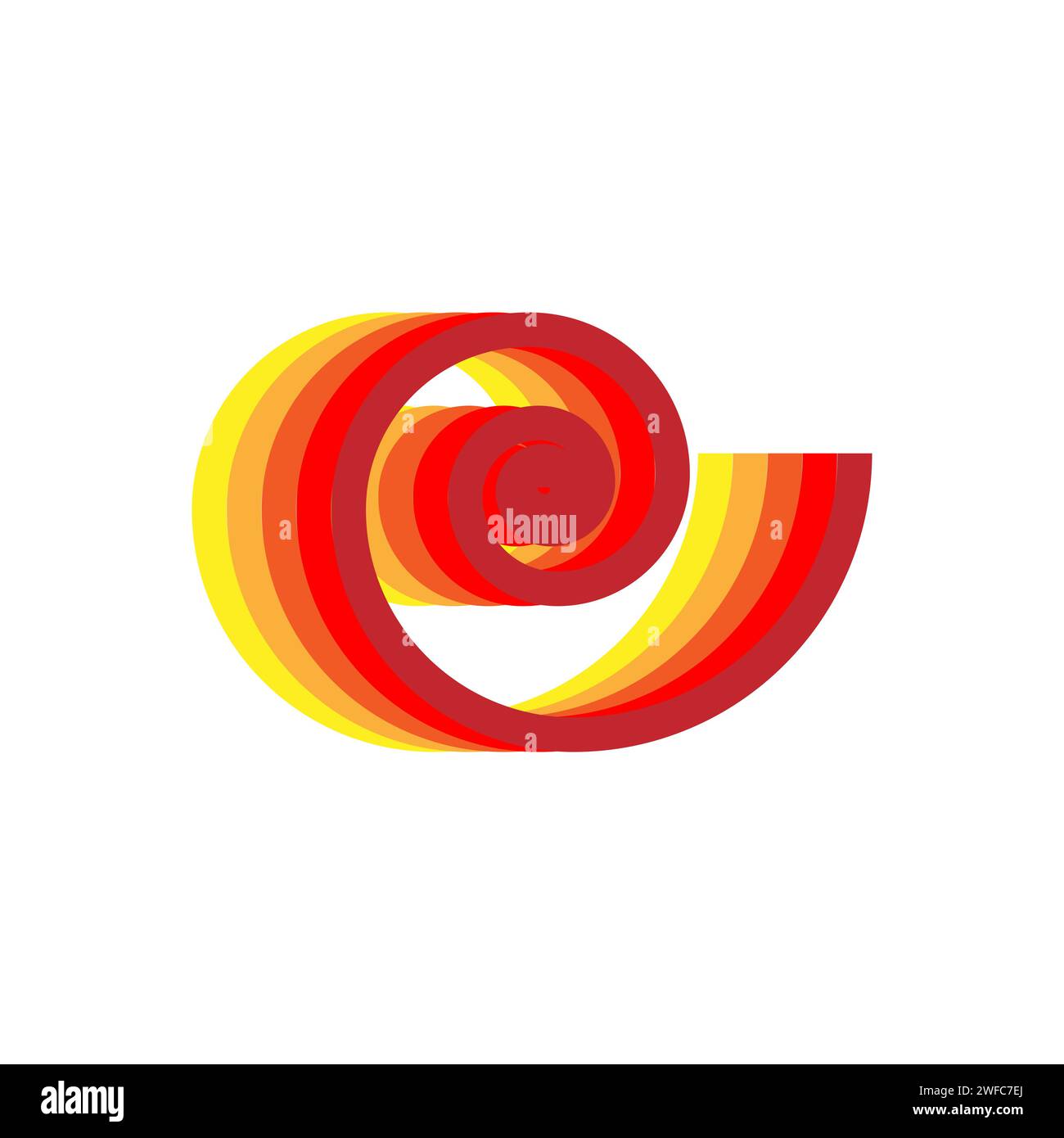 Modern orange swirl ribbon. Graphic design 3d icon. Vector illustration ...