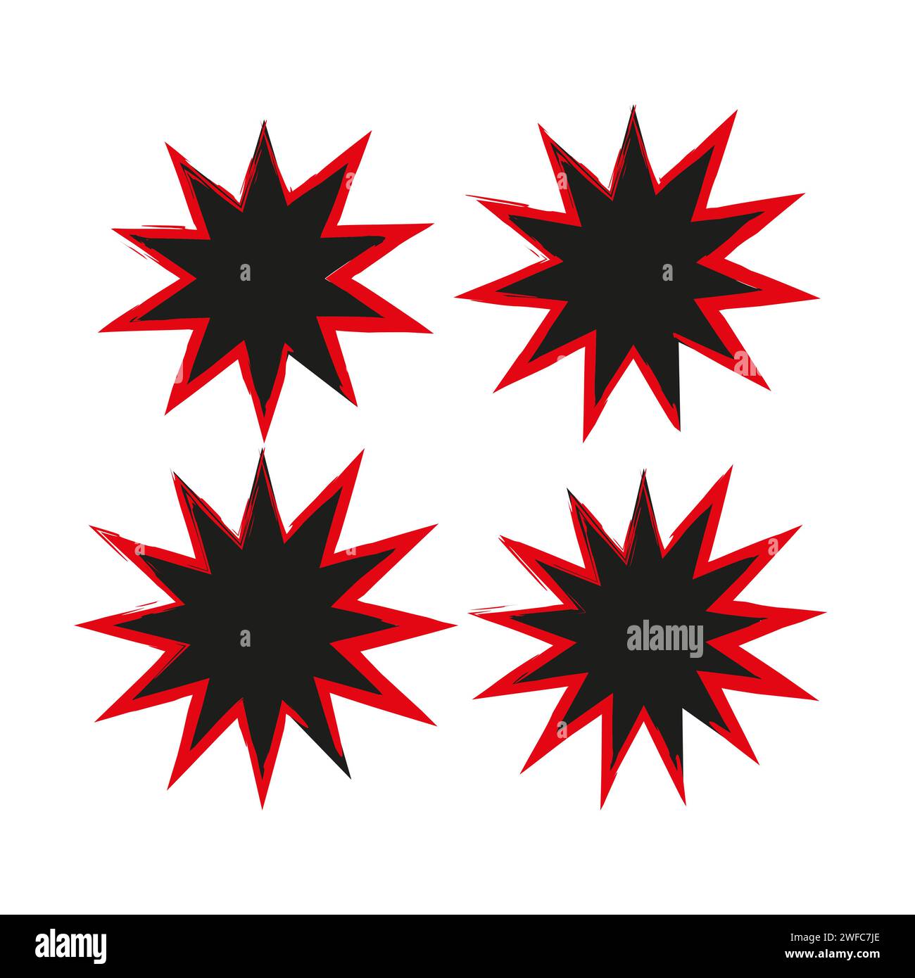 Comic boom icon. Black with red frame. Communication concept. Creative ...