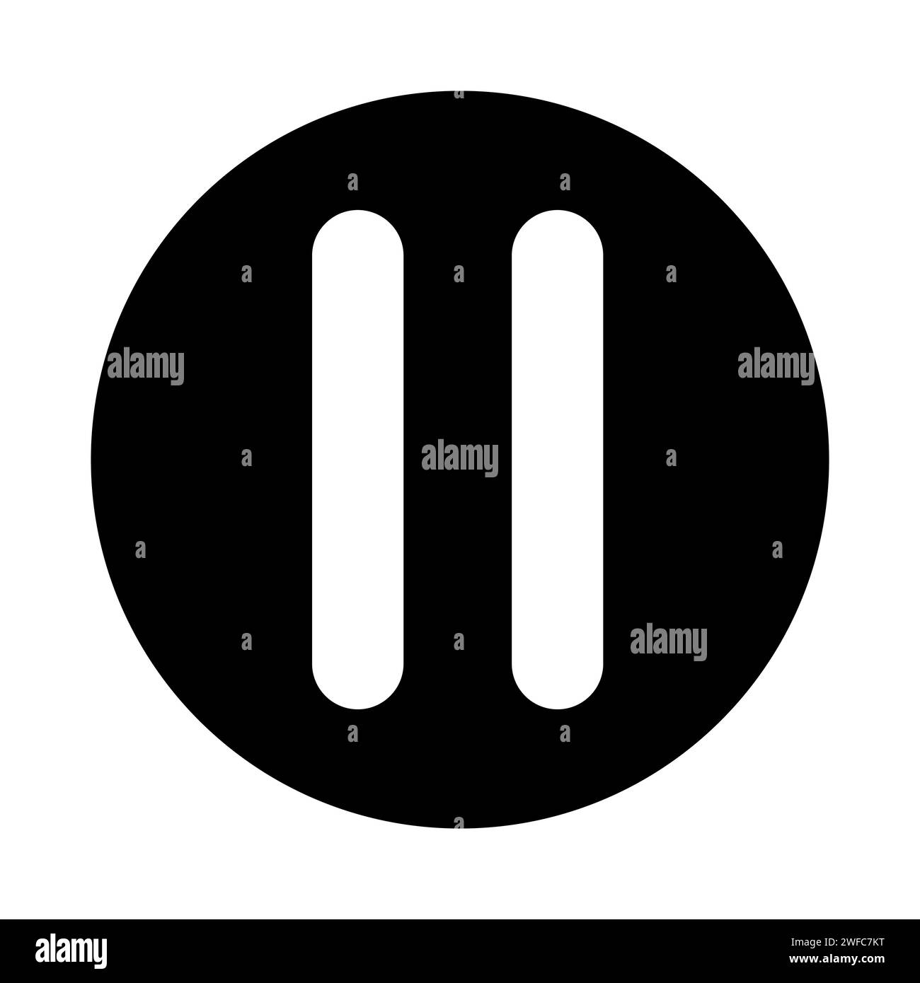 Pause icon. Multimedia concept. Mobile app symbols. Audio record ...