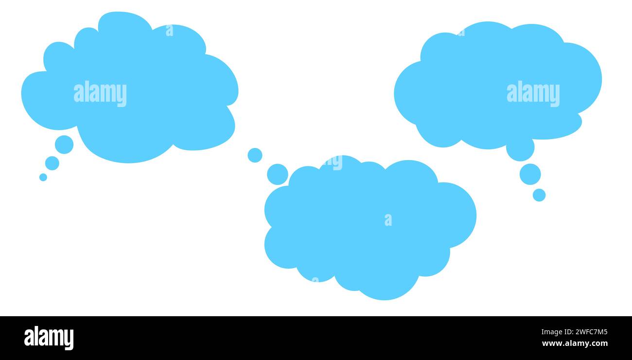 Blue chat clouds. Communication background. Message sign. Hand drawn ...