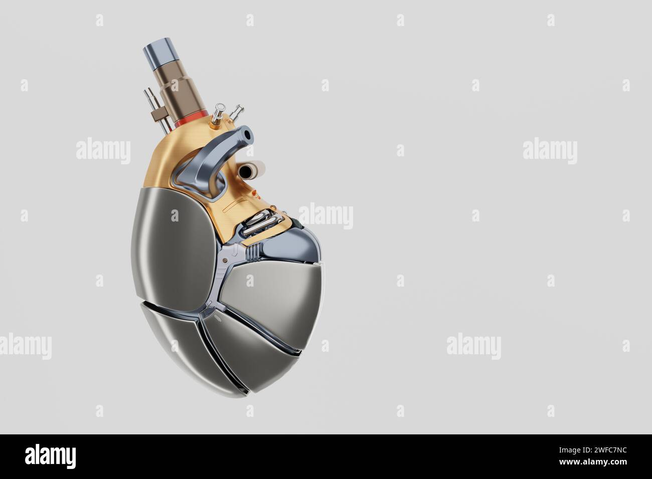 Heart of engine motor, soul of car, love heart metal bike. Bionic organ ...