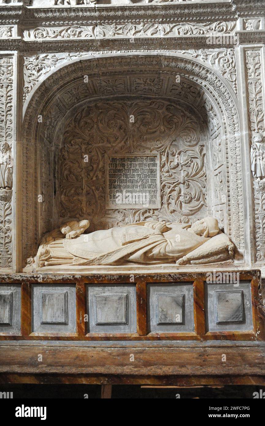 Covarrubias, Colegiata de San Cosme y San Damian (15th century), tomb ...