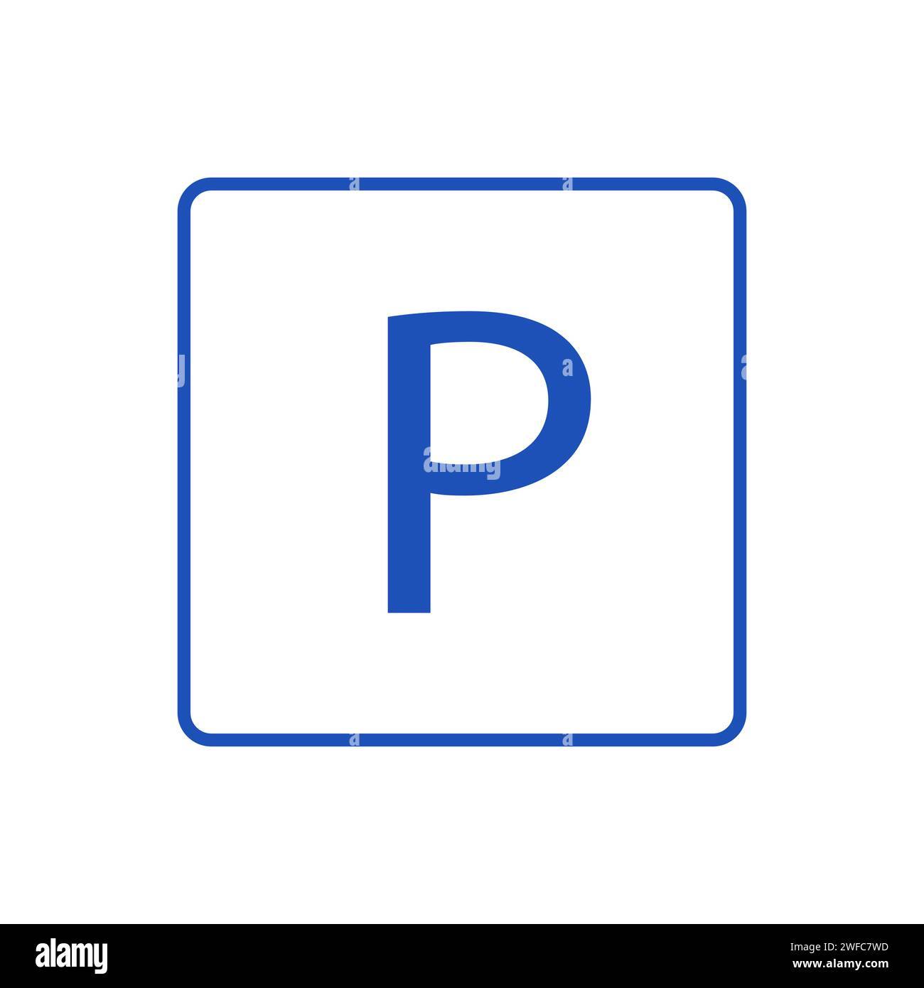Blue parking sign. Road traffic. Regulation icon. Public information ...