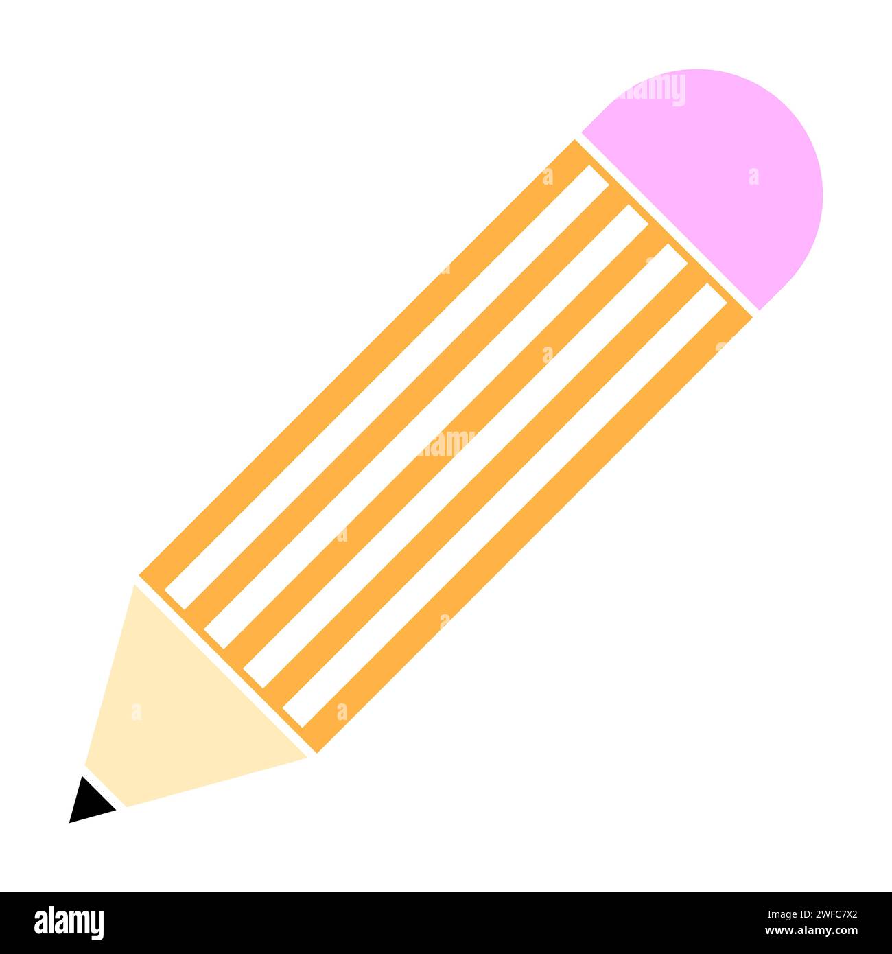 cartoon pencil. Hand draw. Vector illustration. stock image. EPS 10 ...