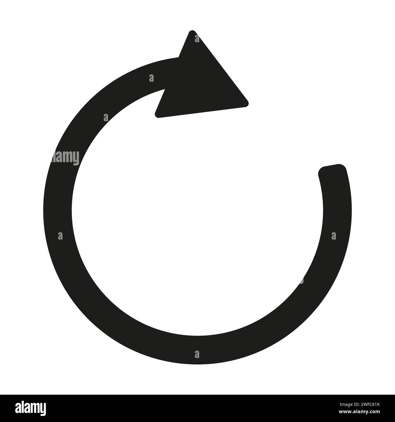 Reload icon. Isolated sign. App button. Technology concept. Black shape ...