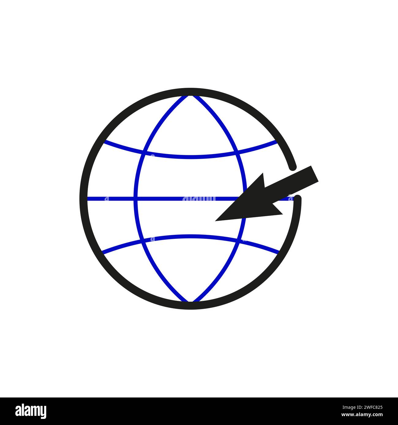 Earth arrow icon. Icon for web site design. Computer mouse. Internet ...