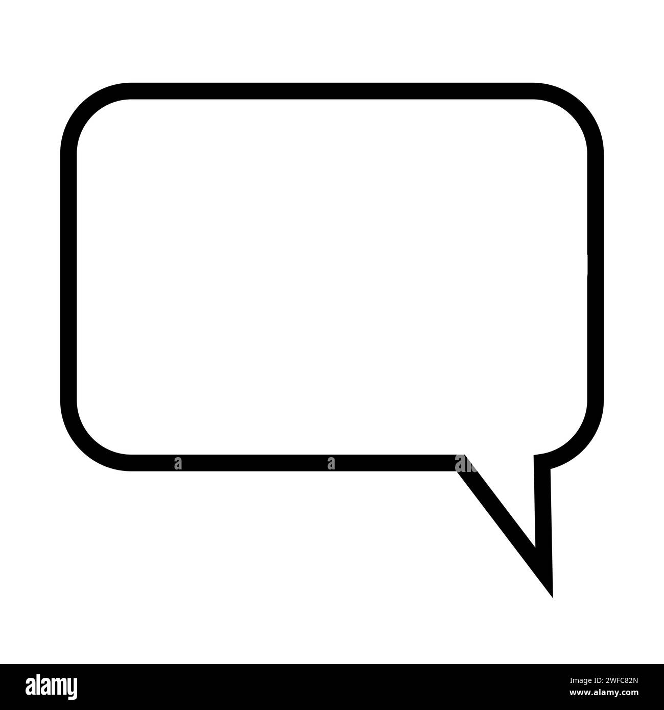 Speech dialogue icon. Black rectangle. Silhouette effect. Communication ...