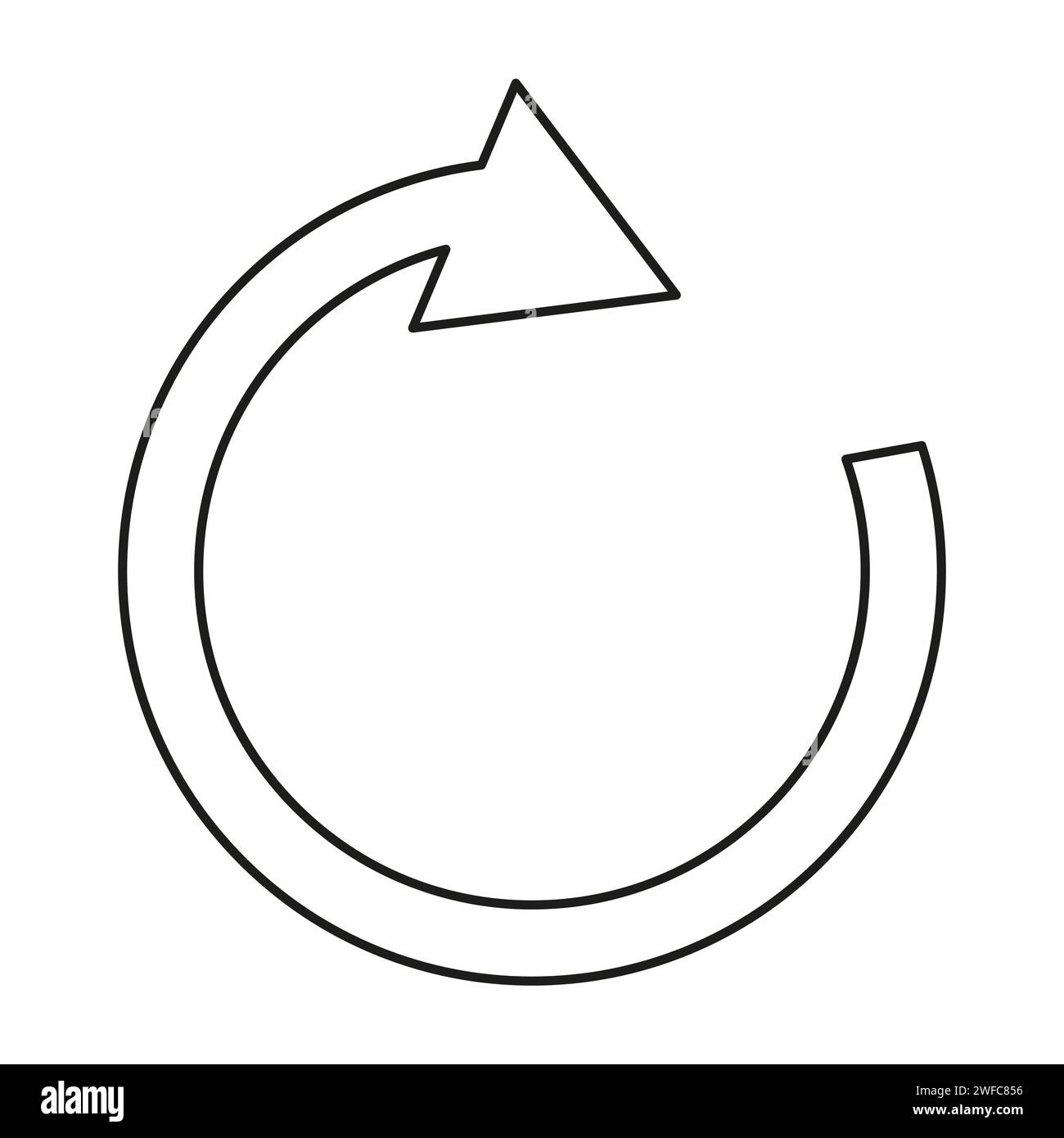 Reload icon. Outline shape. Isolated sign. App button. Technology concept. Flat design. Vector ...