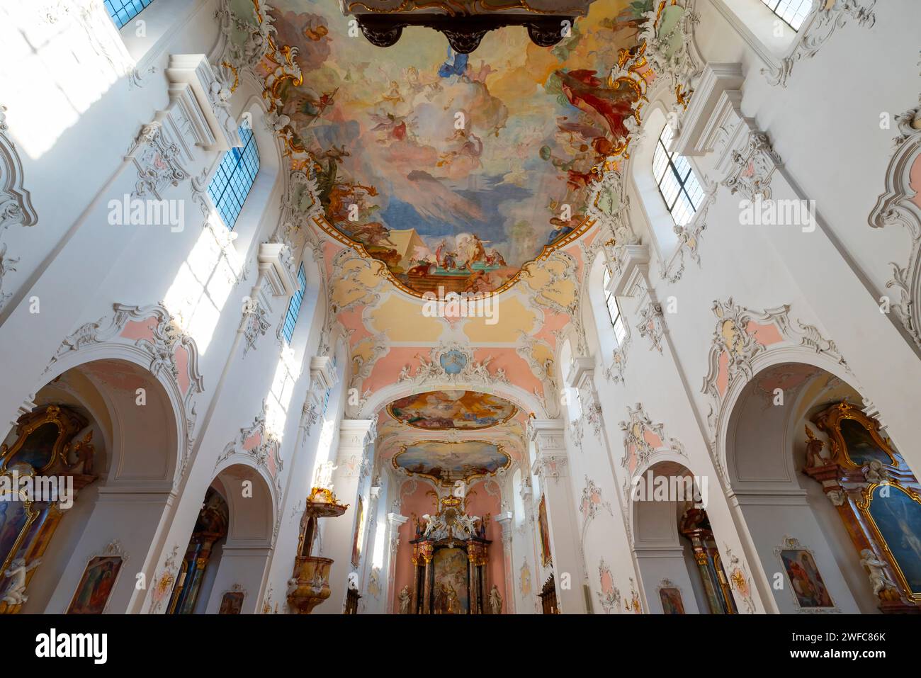 Interior of Arlesheim’s cathedral. Prominent work in Baroque style. The ...